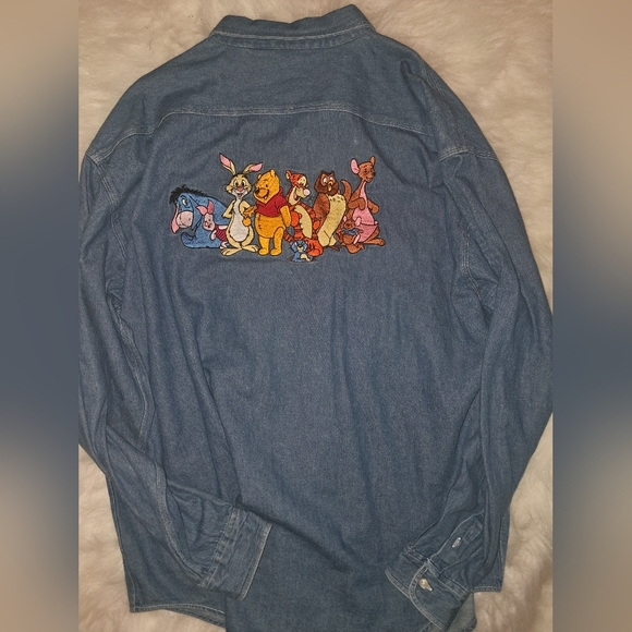 Disney | Shirts | Disney Store Embroidered Winnie The Pooh Denim Button ...